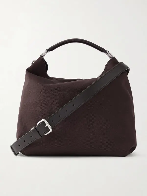 Dries Van Noten Leather-trimmed Canvas Tote - Brown