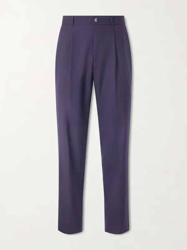 De Bonne Facture Straight-leg Pleated Super 130s Wool Suit Trousers