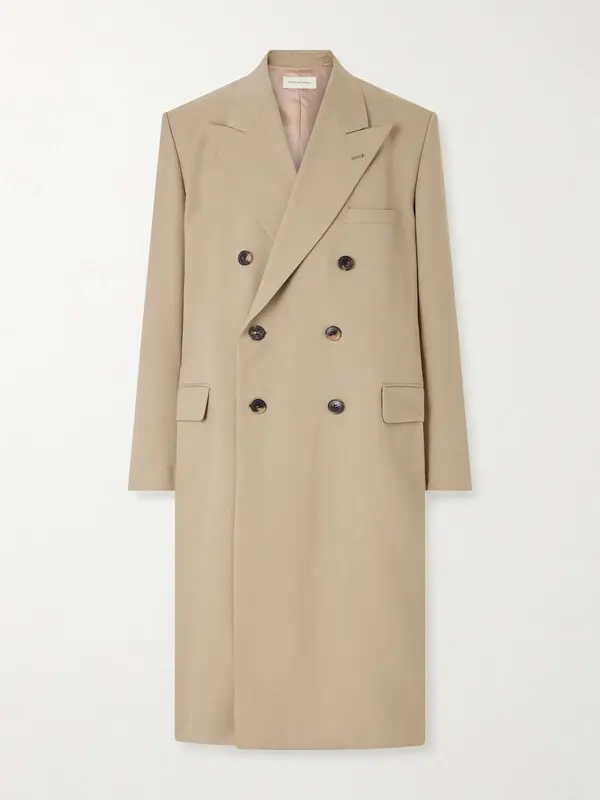 Dries Van Noten Wool And Mohair-blend Twill Coat - Beige