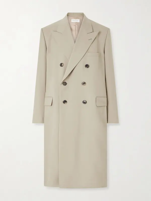Dries Van Noten Wool And Mohair-blend Twill Coat - Neutrals