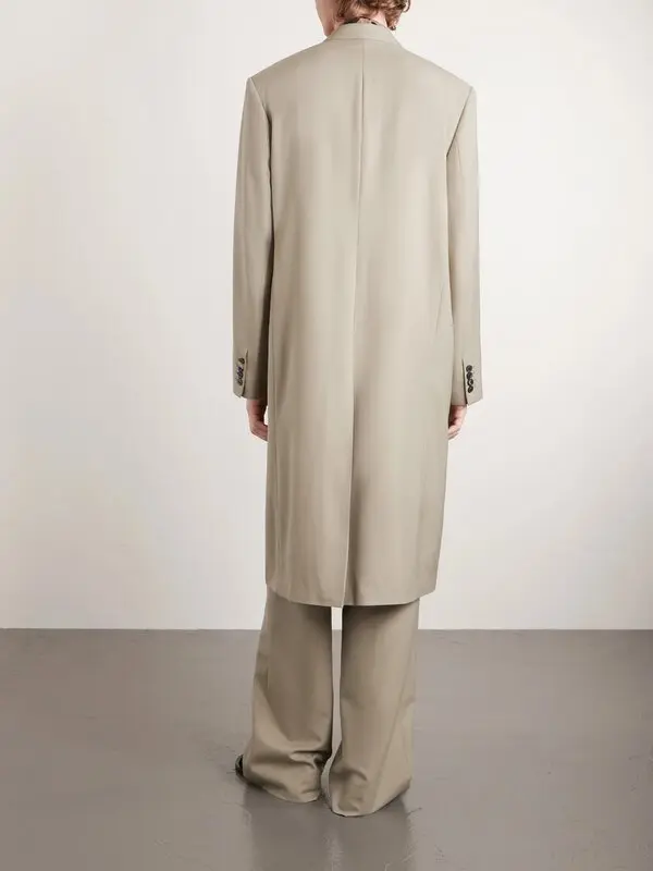 Dries Van Noten Wool And Mohair-blend Twill Coat - Neutrals