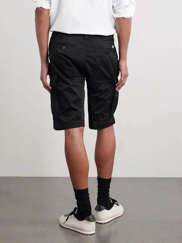 C.P. COMPANY Straight-leg Cotton-blend Cargo Shorts - Black