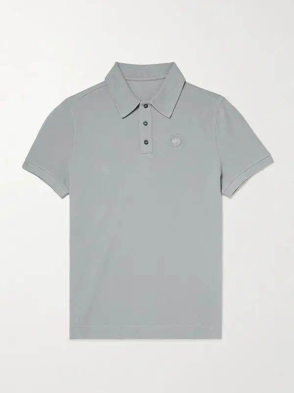 Canada Goose Beckley Logo-appliquéd Paneled Cotton-piqué Polo Shirt - Gray
