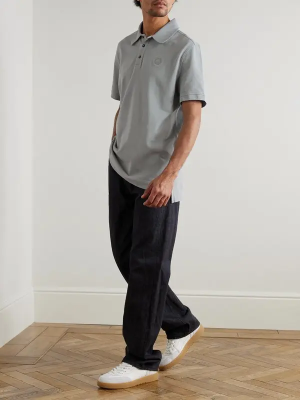Canada Goose Beckley Logo-appliquéd Paneled Cotton-piqué Polo Shirt - Gray