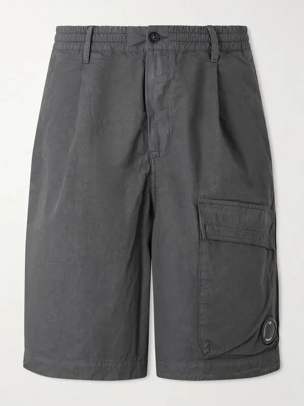 C.P. COMPANY Straight-leg Cotton Reps Cargo Shorts - Gray
