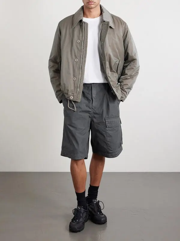 C.P. COMPANY Straight-leg Cotton Reps Cargo Shorts - Gray