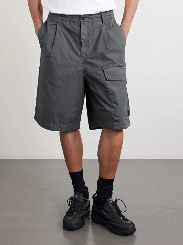 C.P. COMPANY Straight-leg Cotton Reps Cargo Shorts - Gray