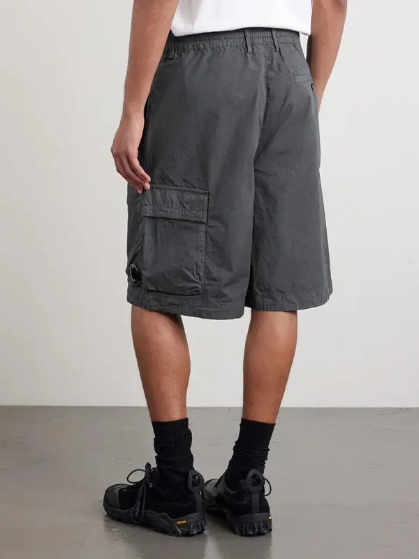 C.P. COMPANY Straight-leg Cotton Reps Cargo Shorts - Gray