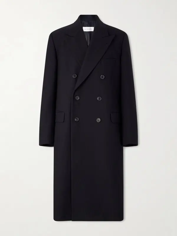 Dries Van Noten Double-breasted Herringbone Coat