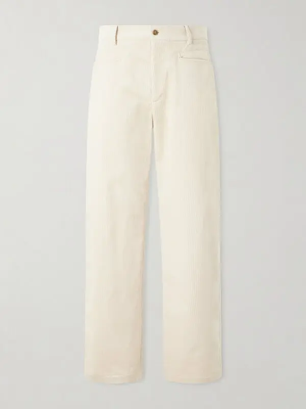 De Bonne Facture Gardia Wide-leg Cotton-corduroy Trousers - Neutrals