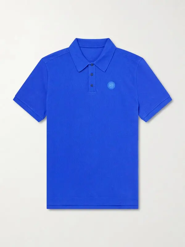 Canada Goose Beckley Logo-appliquéd Paneled Cotton-piqué Polo Shirt - Blue