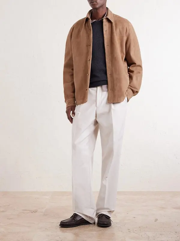 Boglioli Suede Overshirt - Neutrals