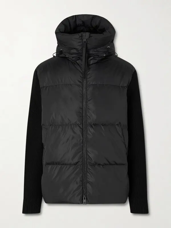 Canada Goose Hybridge® Wool And Quilted Shell Hooded Down Jacket - Black