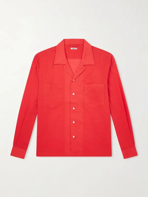 BODE Camp-collar Embroidered Cotton-voile Shirt