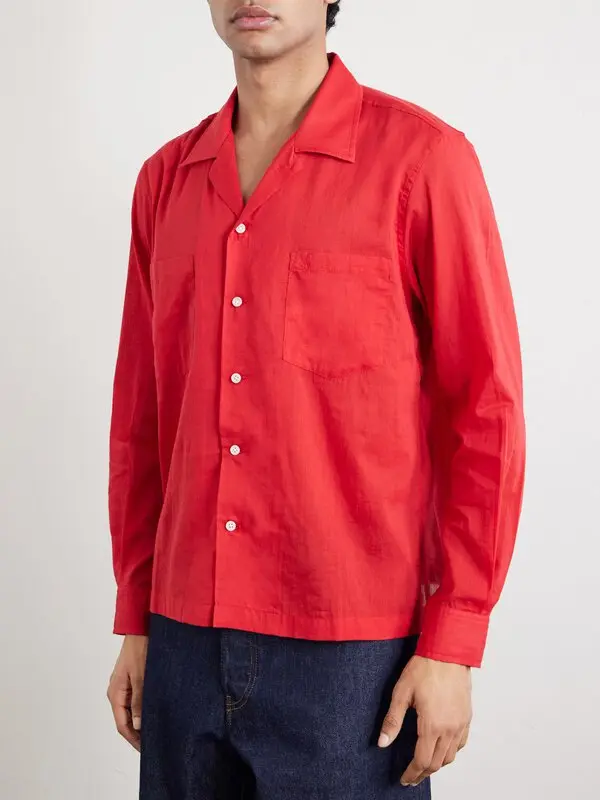 BODE Camp-collar Embroidered Cotton-voile Shirt