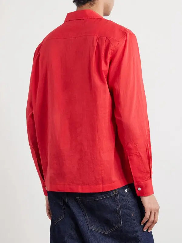 BODE Camp-collar Embroidered Cotton-voile Shirt