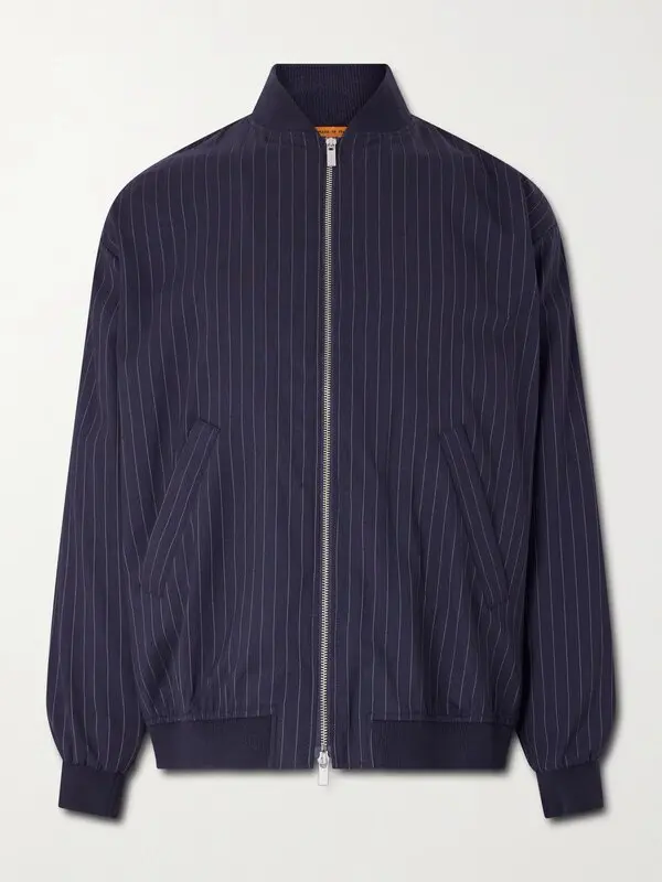 Barena Venezia Gabier Fulgor Striped Wool-blend Bomber Jacket - Blue