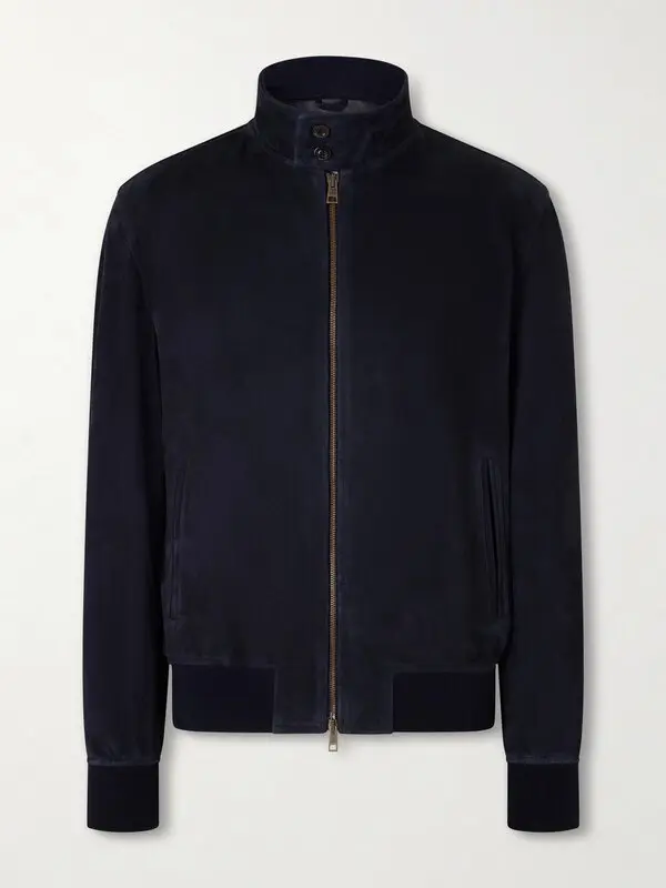 Boglioli Suede Bomber Jacket - Blue