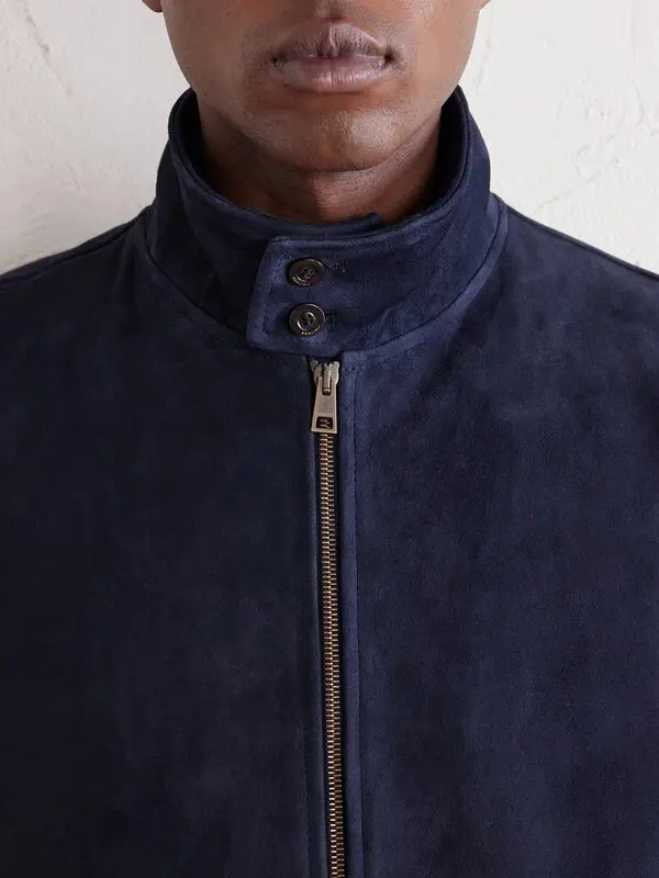 Boglioli Suede Bomber Jacket - Blue
