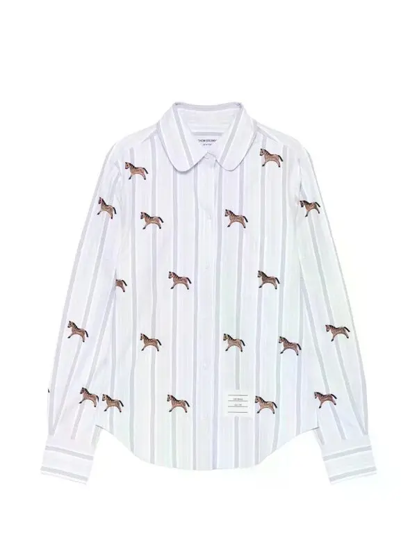 Thom Browne Embroidered Shirt - Blue