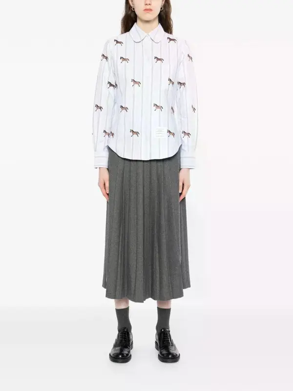 Thom Browne Embroidered Shirt - Blue