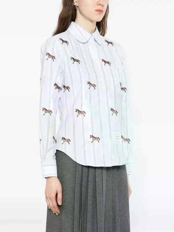 Thom Browne Embroidered Shirt - Blue