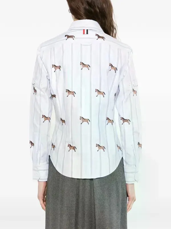 Thom Browne Embroidered Shirt - Blue