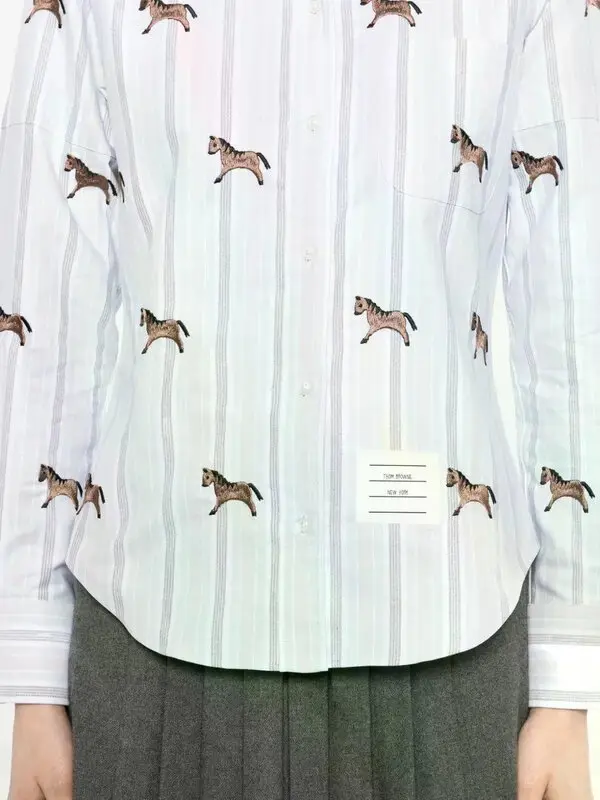 Thom Browne Embroidered Shirt - Blue