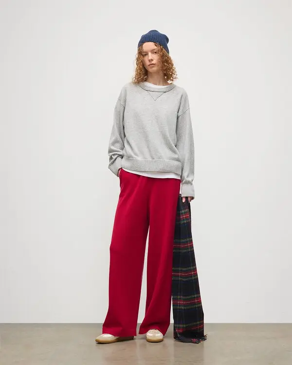 Johnstons Of Elgin Cashmere Knit Trousers - Red