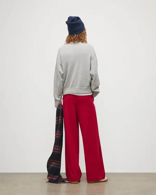 Johnstons Of Elgin Cashmere Knit Trousers - Red