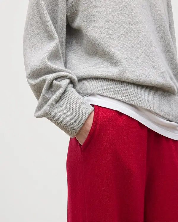Johnstons Of Elgin Cashmere Knit Trousers - Red
