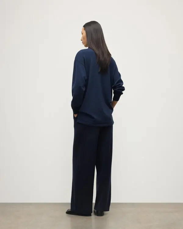 Johnstons Of Elgin Cashmere Jersey Knit Trouser - Navy