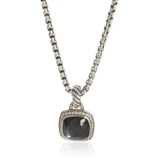 David Yurman Sterling Silver Diamond & Black Orchid Albion Pendant Necklace - Sterling_silver