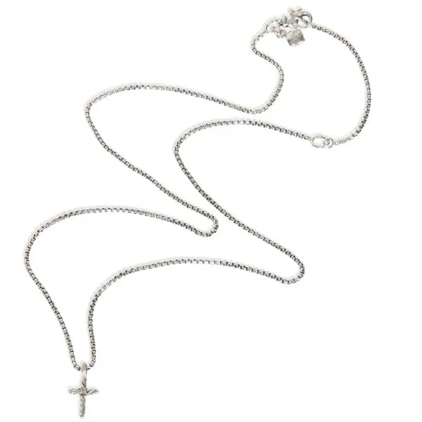 David Yurman Sterling Silver Diamond Cable Classics Cross Pendant