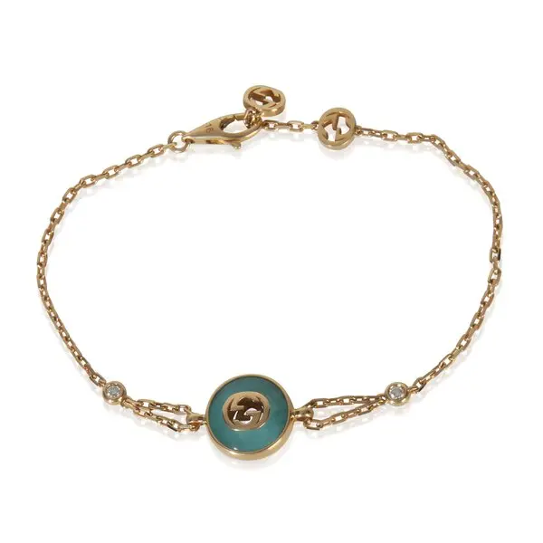 Gucci Amazonite Interlocking G Bracelet - Yellow_gold