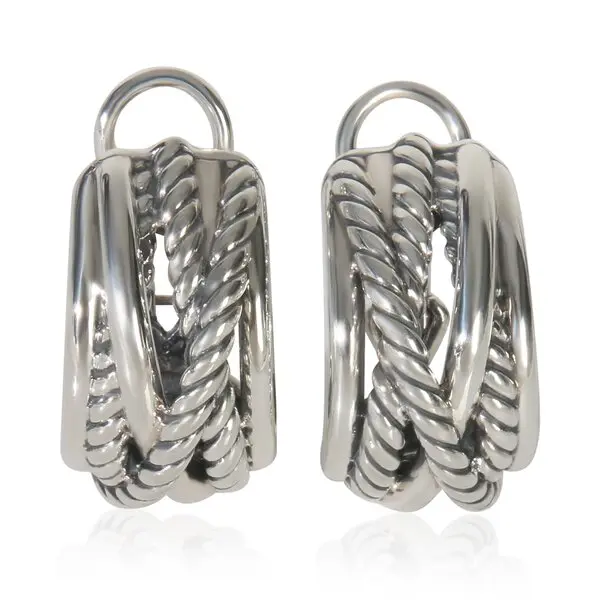 David Yurman Sterling Silver Crossover Earrings