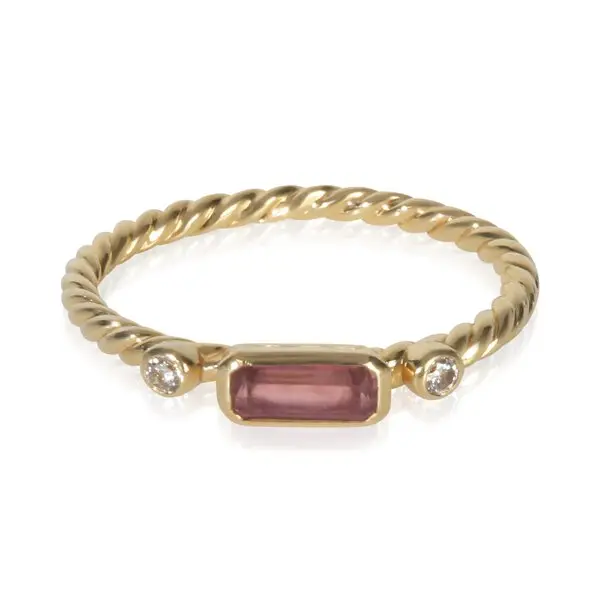 David Yurman Yellow Gold, Tourmaline, And Diamond Novella Ring - Yellow_gold