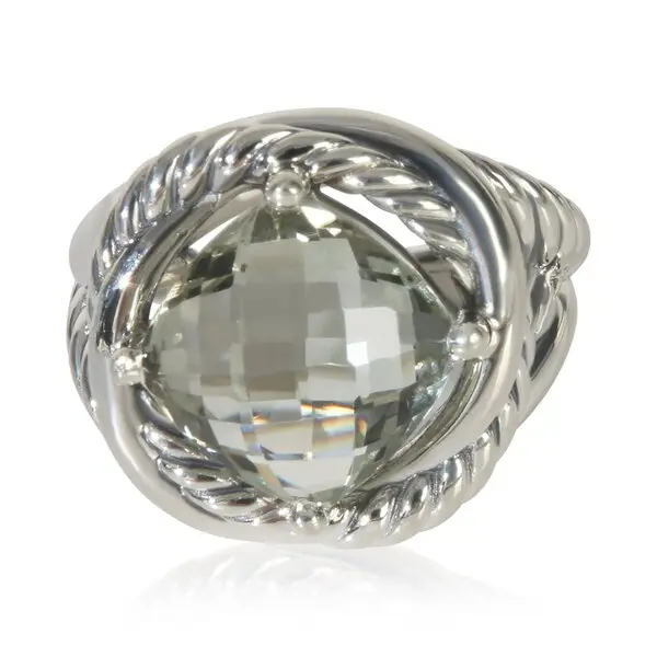 David Yurman Sterling Silver And Prasiolite Ring - Sterling_silver