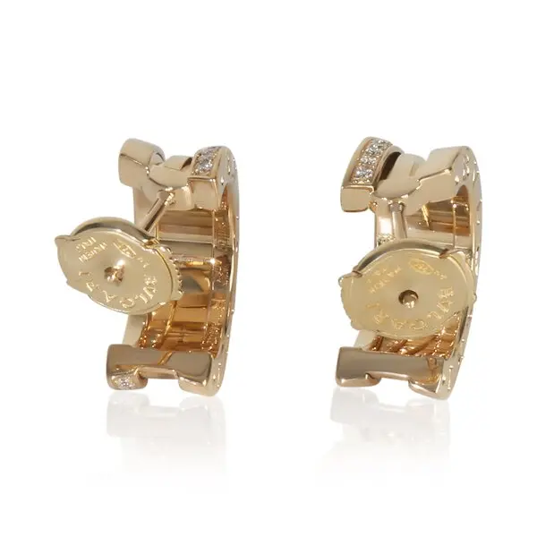 BVLGARI Yellow Gold Diamond B.zero1 Earrings