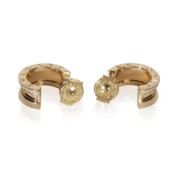BVLGARI Yellow Gold Diamond B.zero1 Earrings