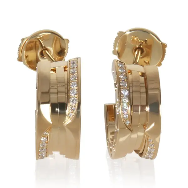 BVLGARI Yellow Gold Diamond B.zero1 Earrings - Yellow_gold