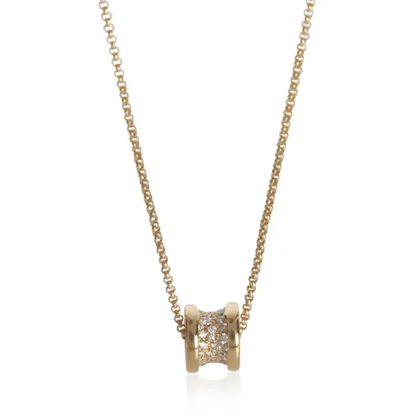 BVLGARI Yellow Gold Diamond B.zero1 Necklace - Yellow_gold