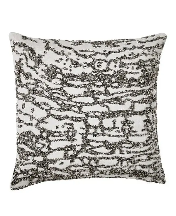 Donna Karan New York Luna Beaded Decorative Pillow - Silver