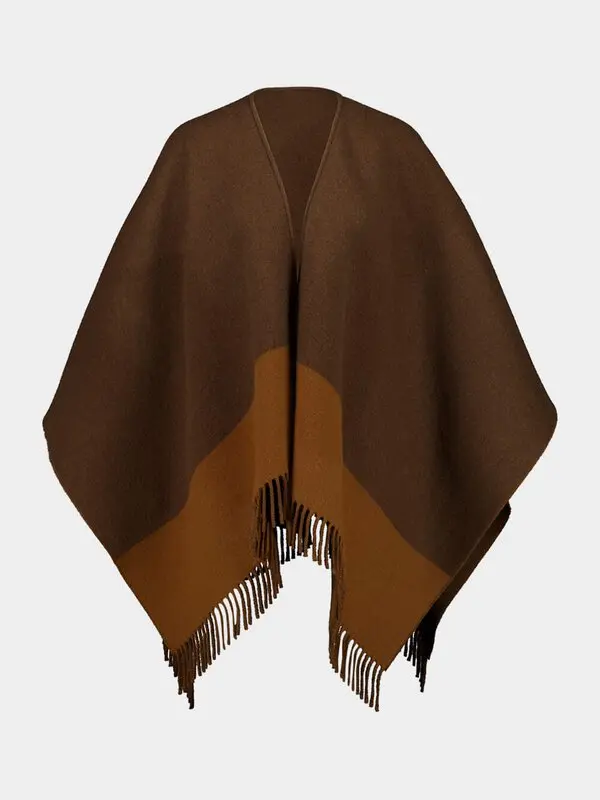 Gucci Dark And Light Wool Cashmere Cape - Brown