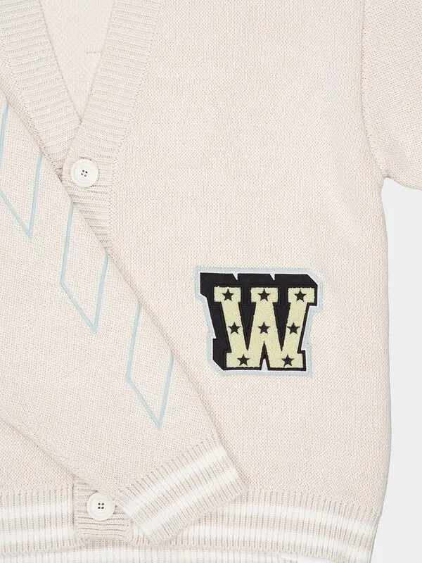 Off-White Star Varsity Knit Cardigan - Cream