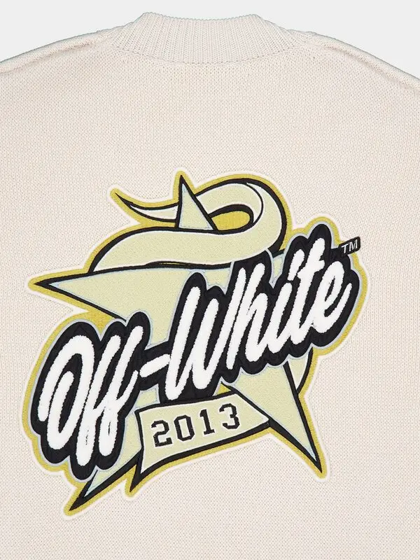 Off-White Star Varsity Knit Cardigan - Cream