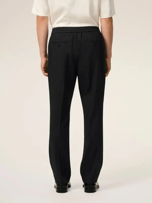 AMI Paris Wool Gabardine Elasticated Waist Trousers
