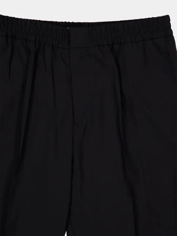 AMI Paris Wool Gabardine Elasticated Waist Trousers