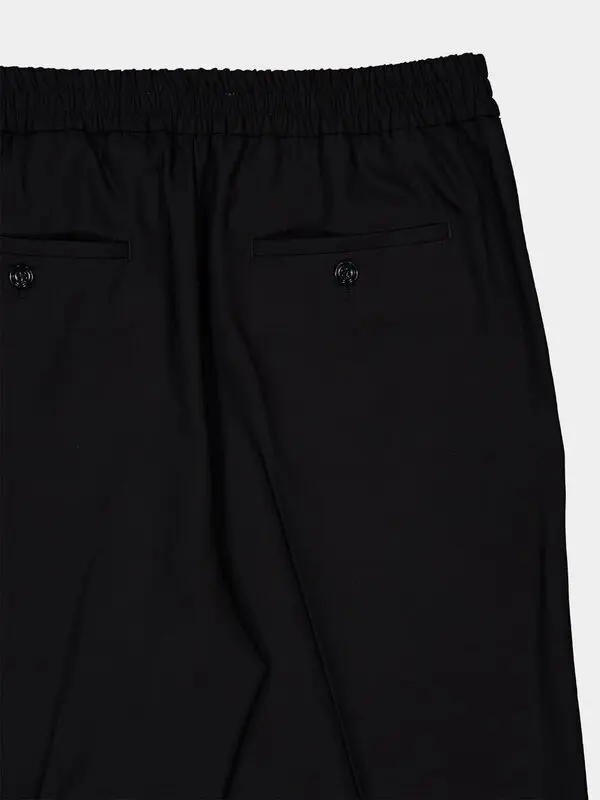 AMI Paris Wool Gabardine Elasticated Waist Trousers