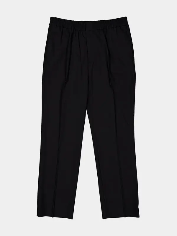 AMI Paris Wool Gabardine Elasticated Waist Trousers